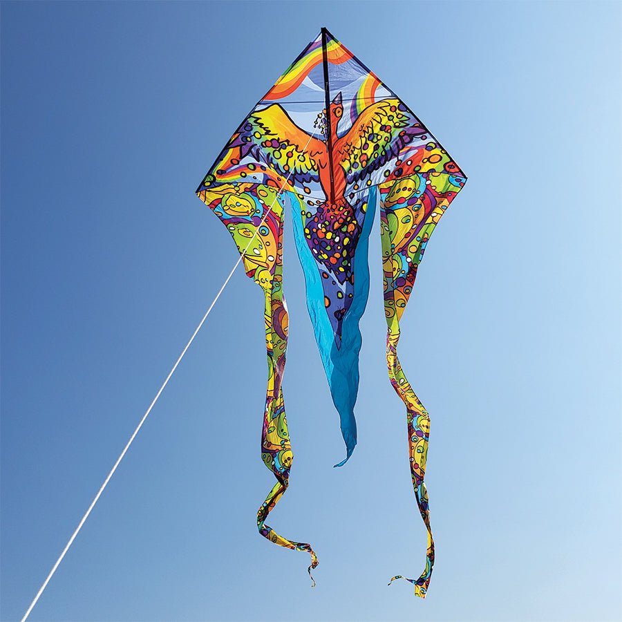 6.5 ft. Flo-Tail Delta Kite - Rainbow Bird – Picture Pretty Kites